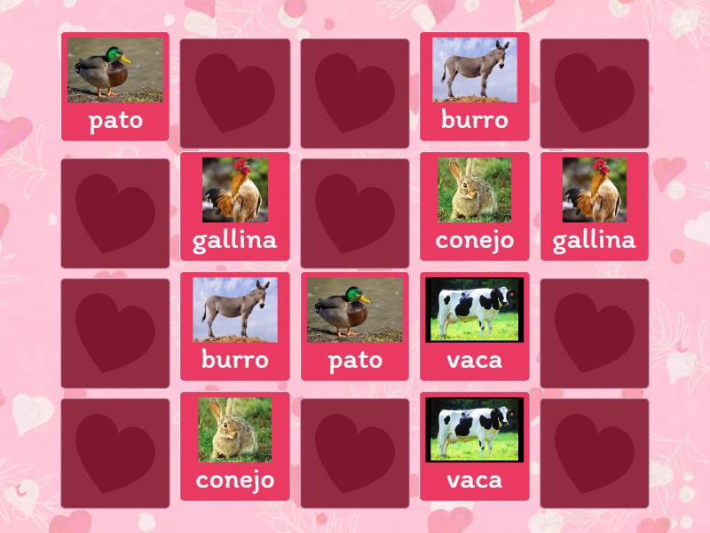 Memotest de Animales de la Granja - Matching pairs