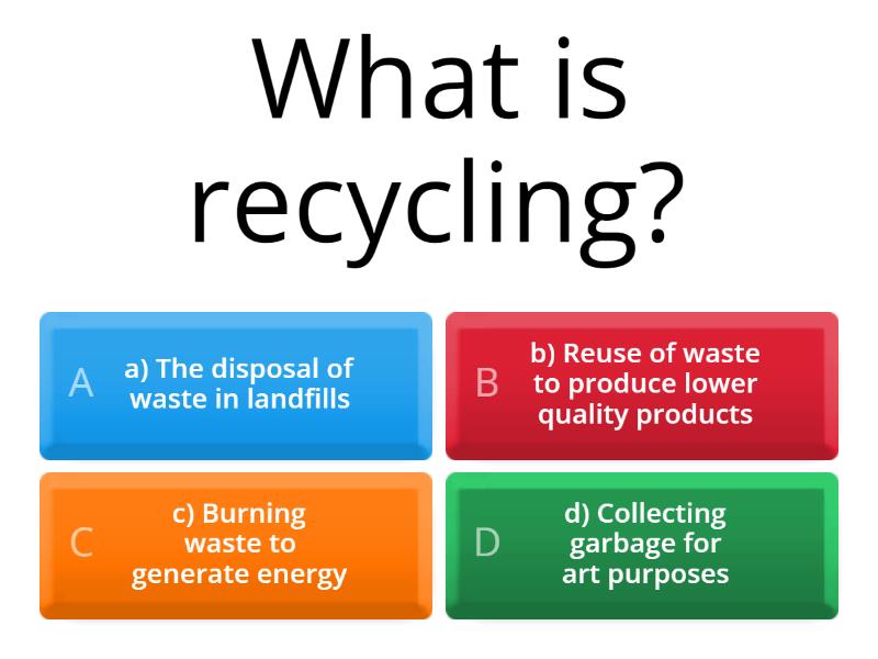 questions"Packaging Recycling at School" - Quiz