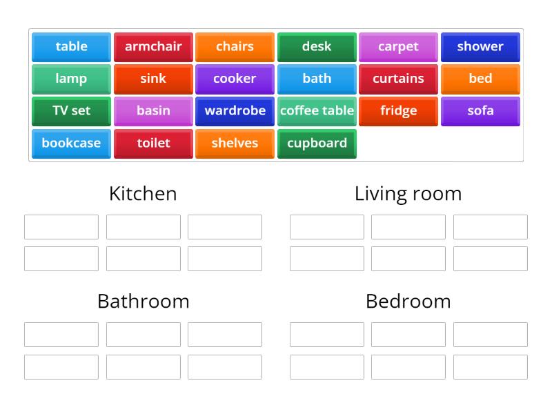 Objects in the rooms - Group sort