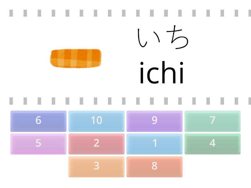 Kanji Numbers 1-10 (romaji and kanji) - Find the match