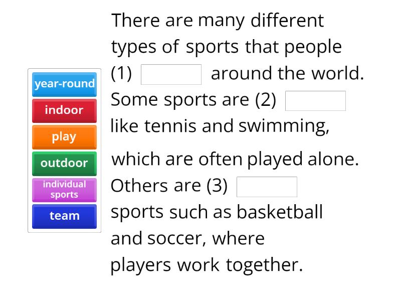 SPORTS GAP FILL - Complete the sentence