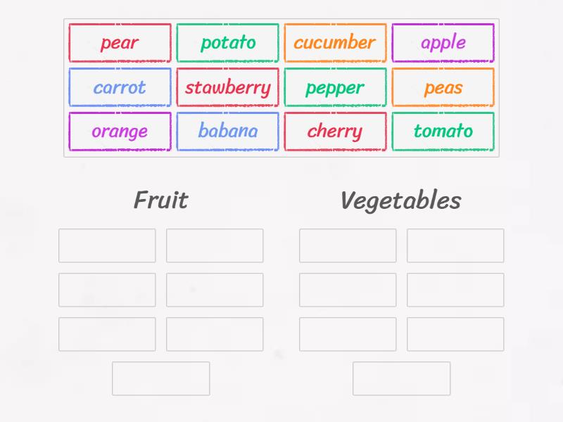 Fruit/Vegetables - Group sort