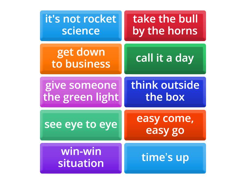 Common business idioms - Flip tiles