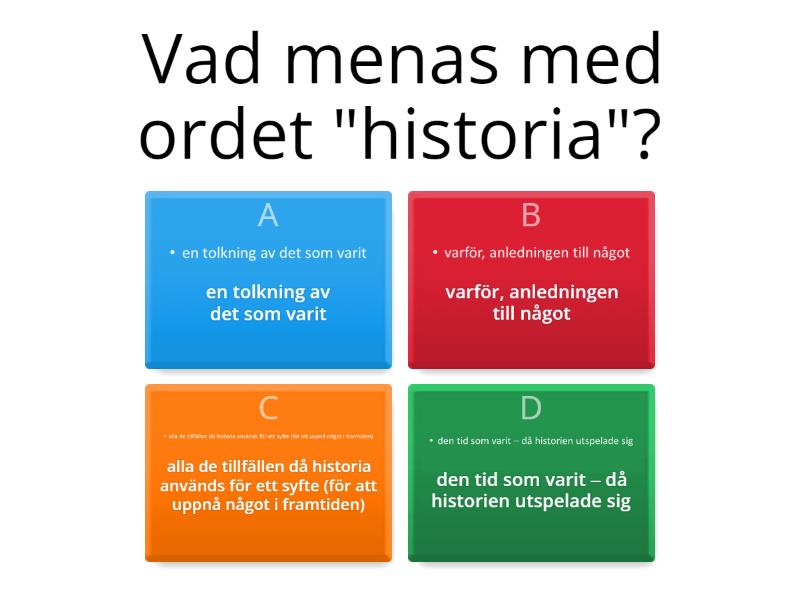 Historiebruk - Quiz