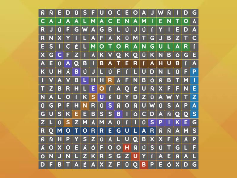 Elementos de un robot LEGO - Wordsearch