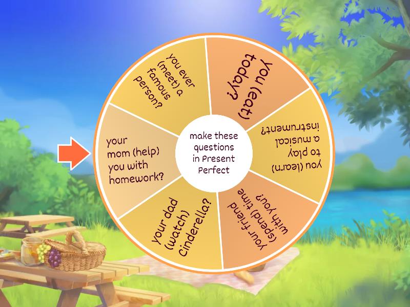 Present Perfect (conversation questions) - Spin the wheel