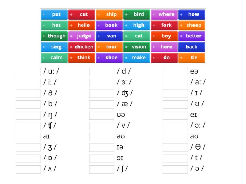 Phonetic symbols - Match up