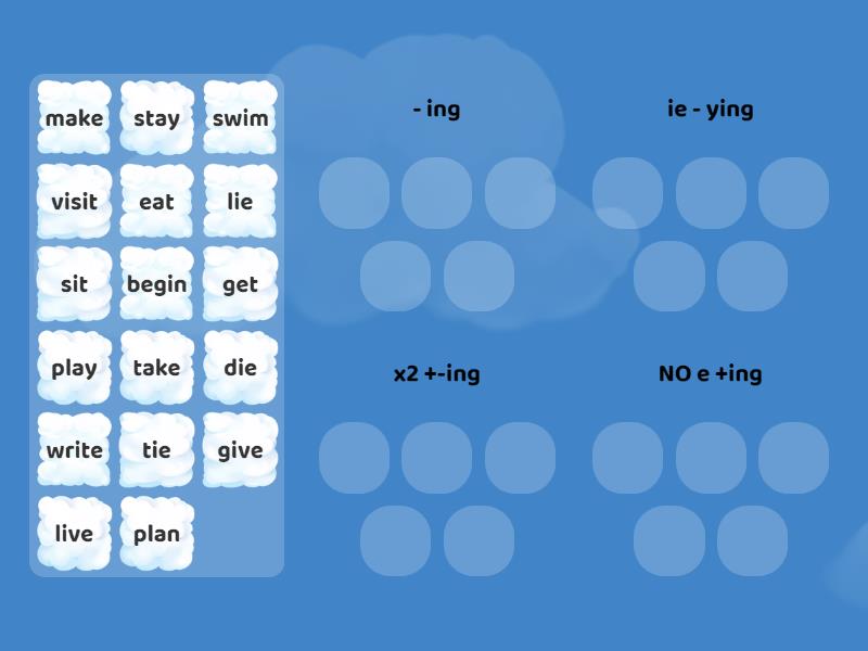 Present Continuous -ING - Group sort