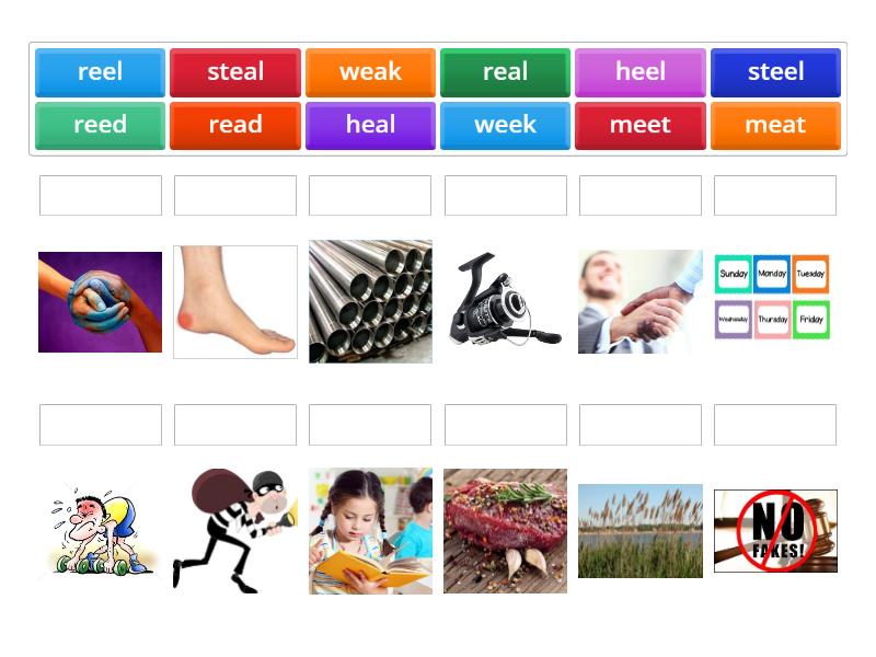 Homophones ee.ea - Match up