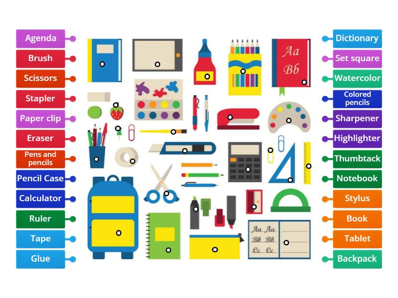 SCHOOL OBJECTS - Labelled diagram