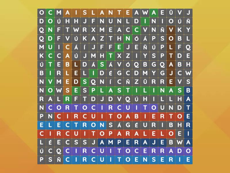 Sopa de Letras de Circuitos Eléctricos - Wordsearch