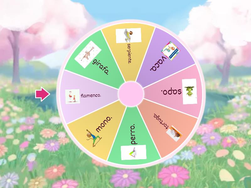 ruleta de posturas de animales. - Spin the wheel
