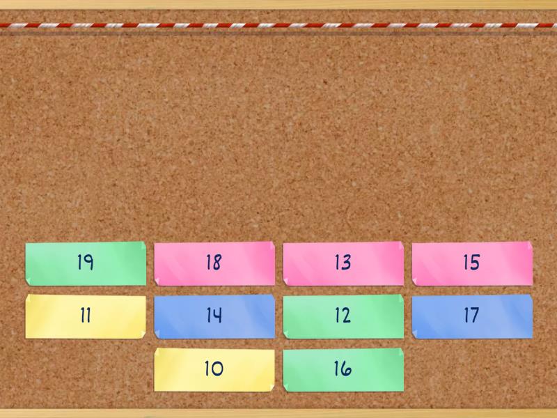 Counting 10-20 - Match the picture with the number. - Find the match