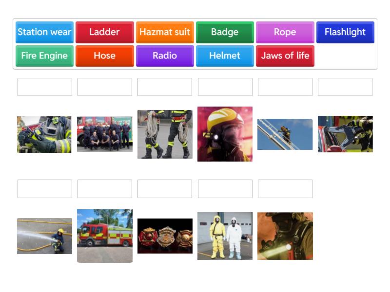 Fire Service Uniform and Equipment. - Match up
