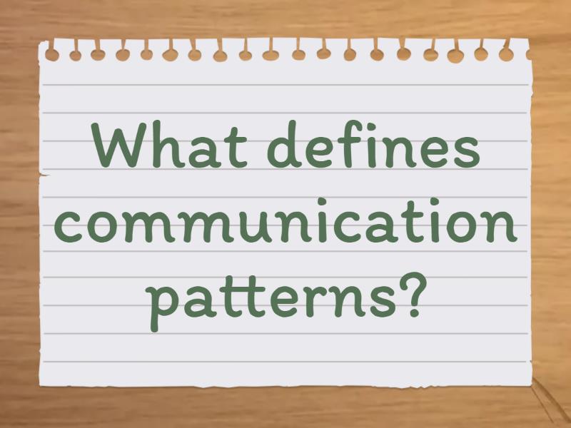Questions for communication patterns - Tarjetas flash