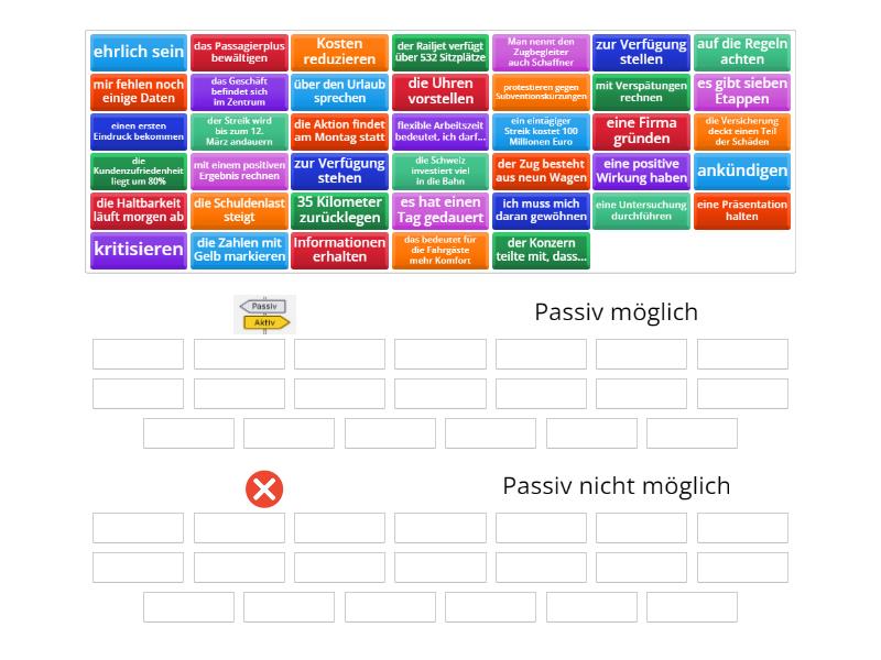 Passiv / kein Passiv - Group sort