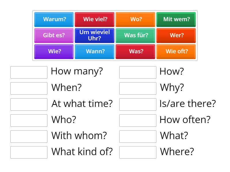 Role play questions - Match up