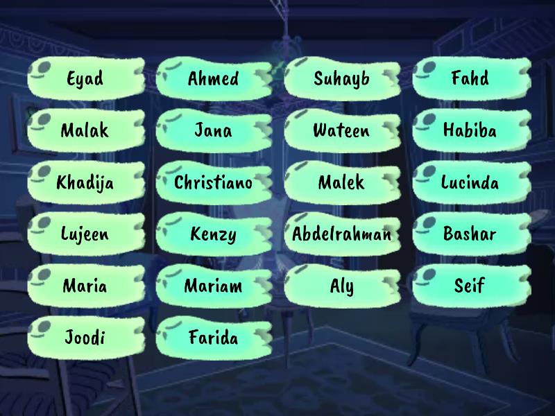 Grade 7 class list - Fichas giratorias