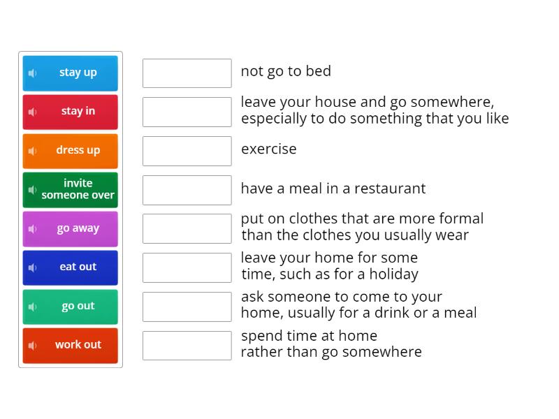 Phrasal verbs - weekend vibes - Match up