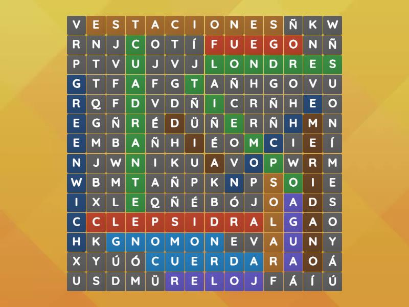 El Tiempo - Wordsearch