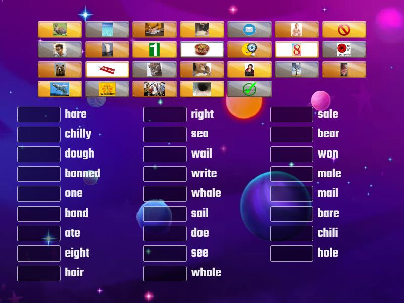 Homophones - Match up