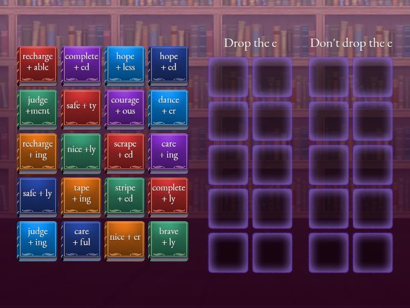 Drop the e rule - Group sort