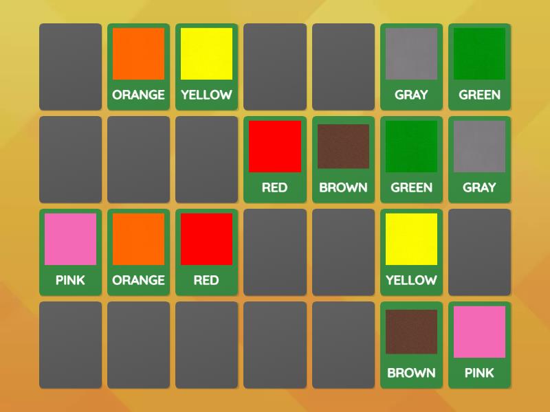 MEMORY GAME - COLORS - Matching pairs