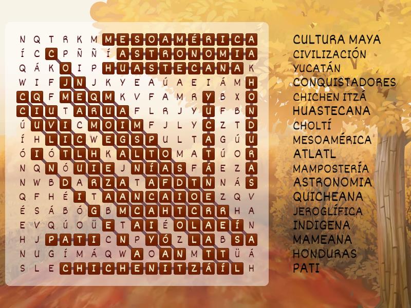 Cultura Maya - Sopa de letras