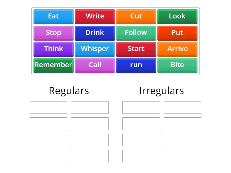 Regular and Irregular verbs! - Group sort