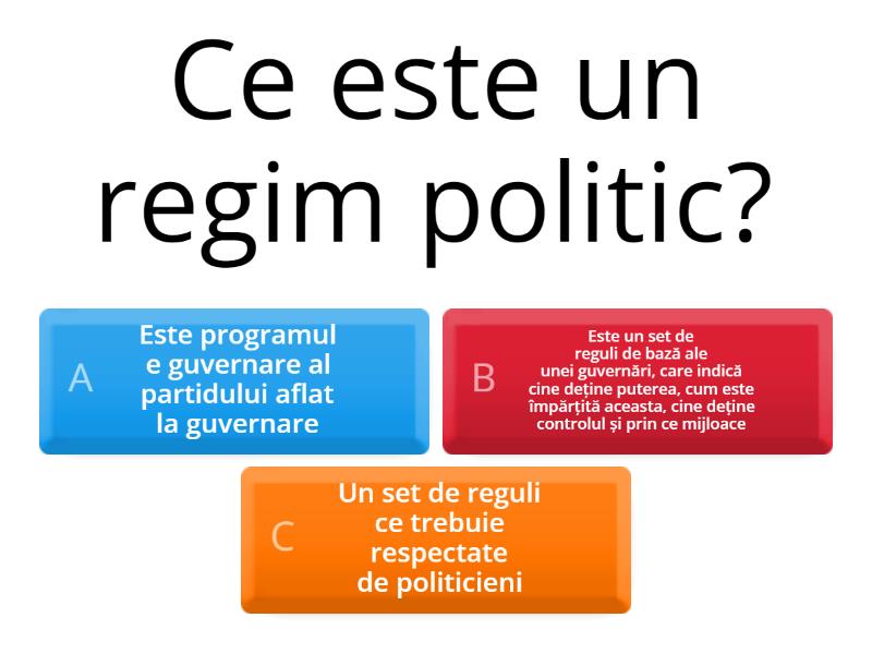 Regimurile politice - Quiz