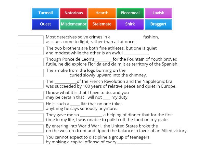 Context Clues Sentences - Match up