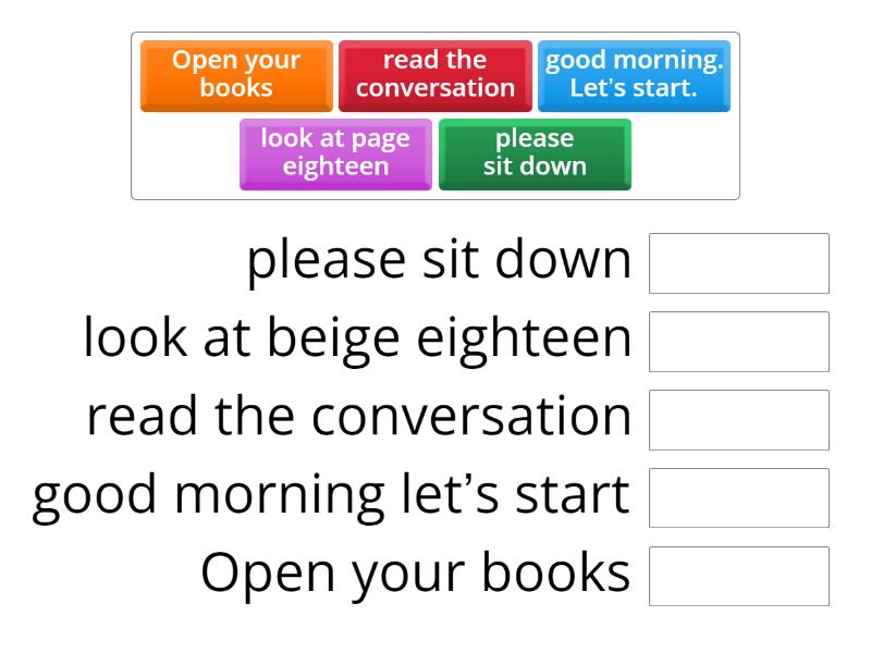 Classroom English - Match up