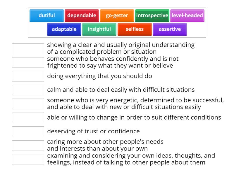 The 4 Personality Types - Match up