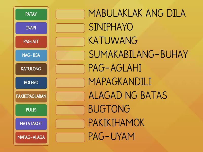 ANTAS NG WIKA - Match up