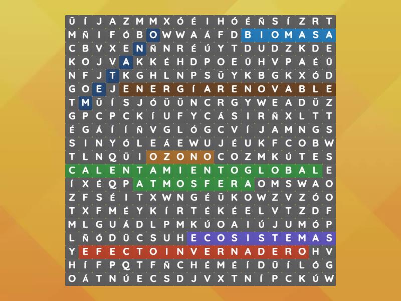 calentamiento global - Sopa de letras