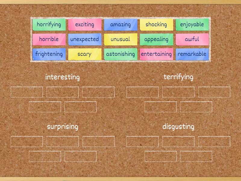 find synonyms / emotions - Group sort