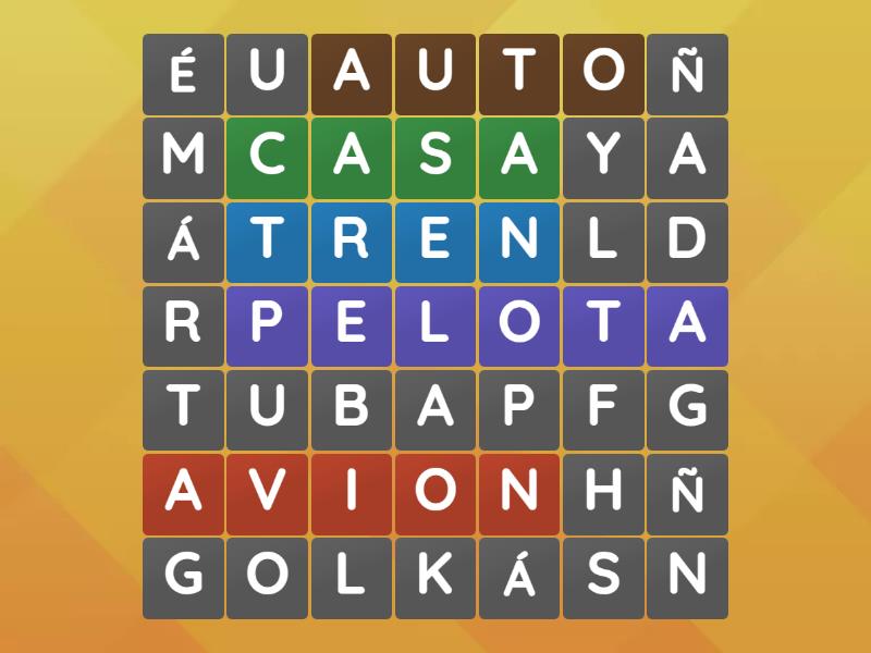 Sopa De Letras Objetos Wordsearch 