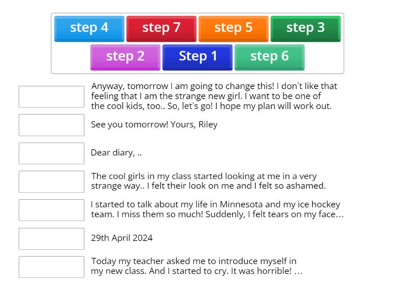 how to write a diary - Match up