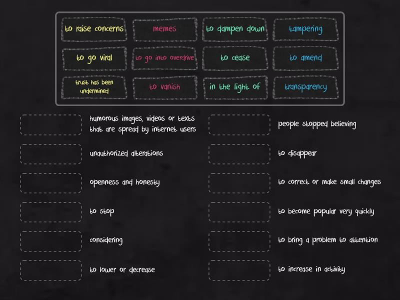 Let's match the vocabulary items to their possible meanings: - Une las ...