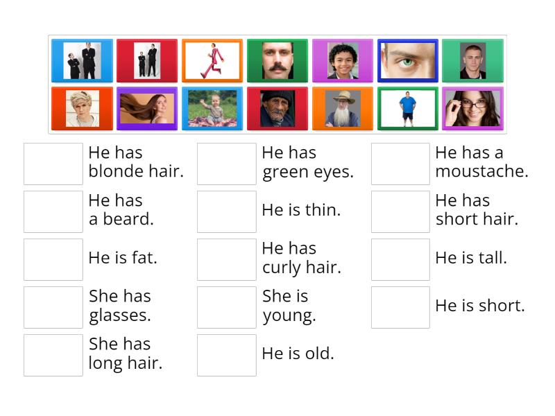 describing people quiz 7 - Match up