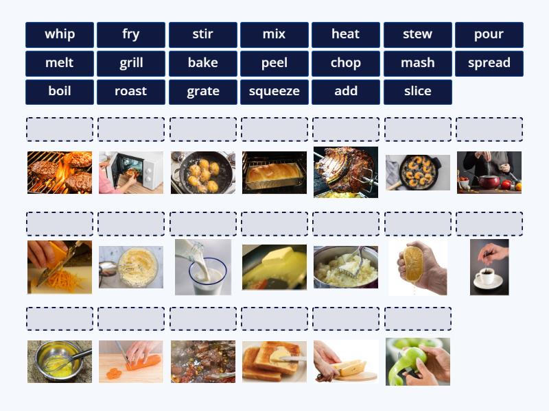 Pre-Intermediate L9 - Cooking verbs - Match up