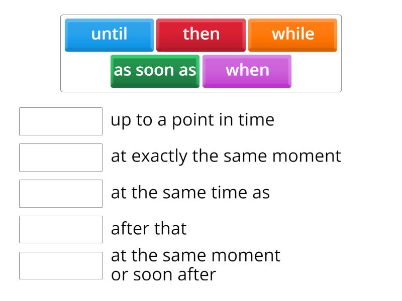 time linkers - Match up time linkers - Match up