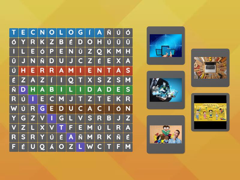 Sopa de letras-habilidades digilates preescolar - Wordsearch