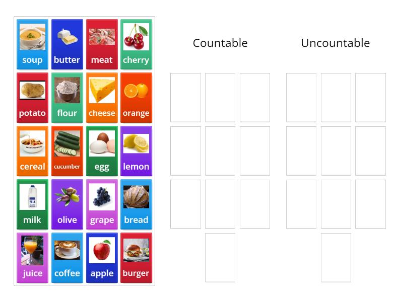 Countable/uncountable - Group sort