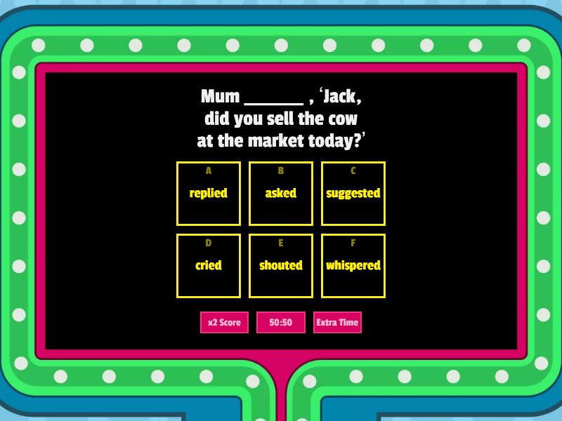 Writing dialogue / punctuation - Gameshow quiz