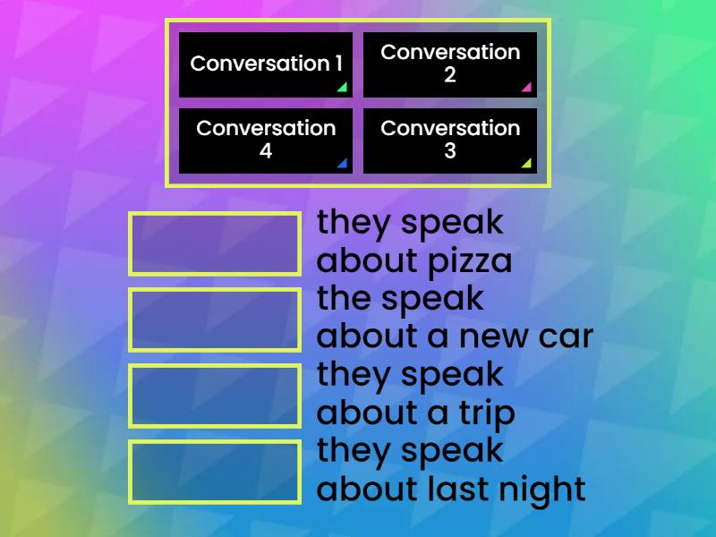 Simple Past - 4 conversations - Match up