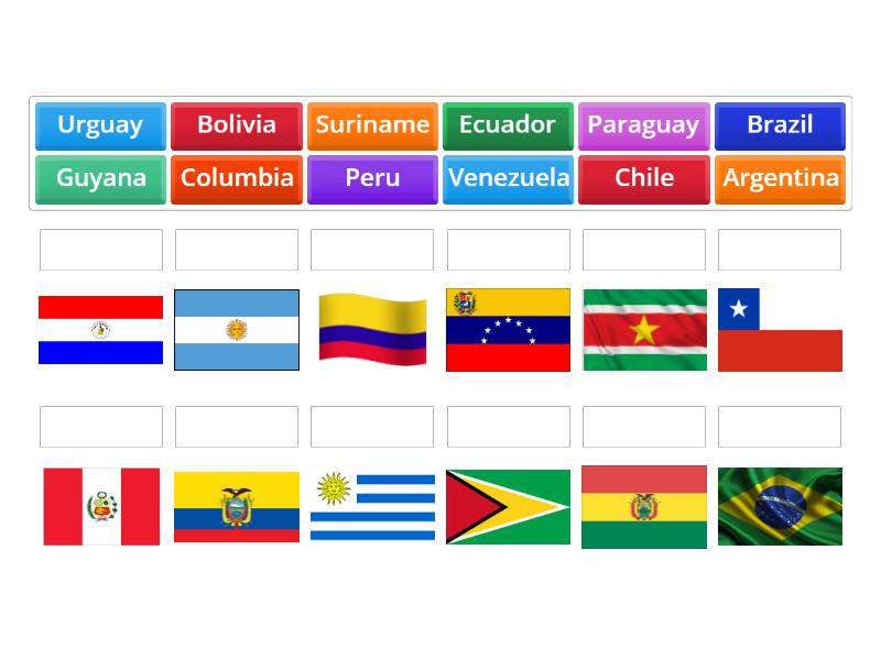 South American Flags - Match up
