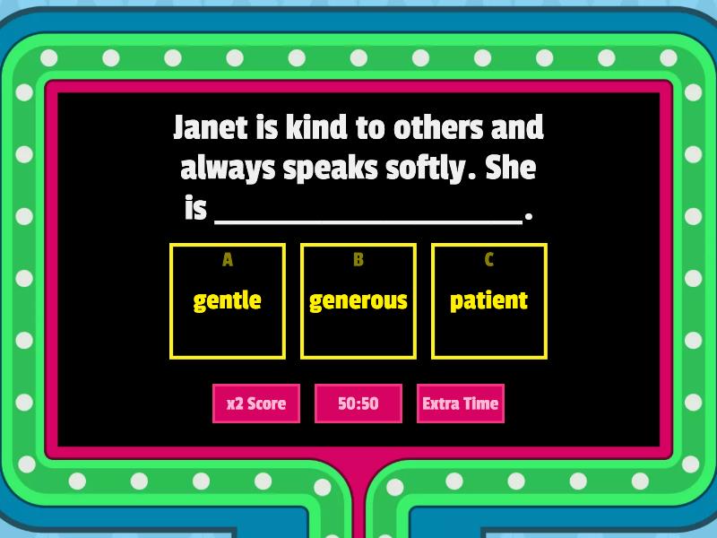 Book 5B Unit 4 vocabulary - Gameshow quiz