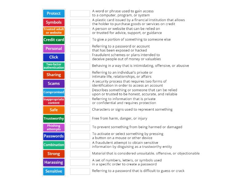 ICT vocab - Match up