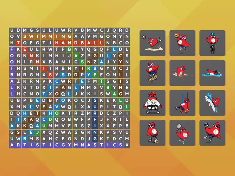 Paris 2024 - Summer Olympic Sports - Wordsearch